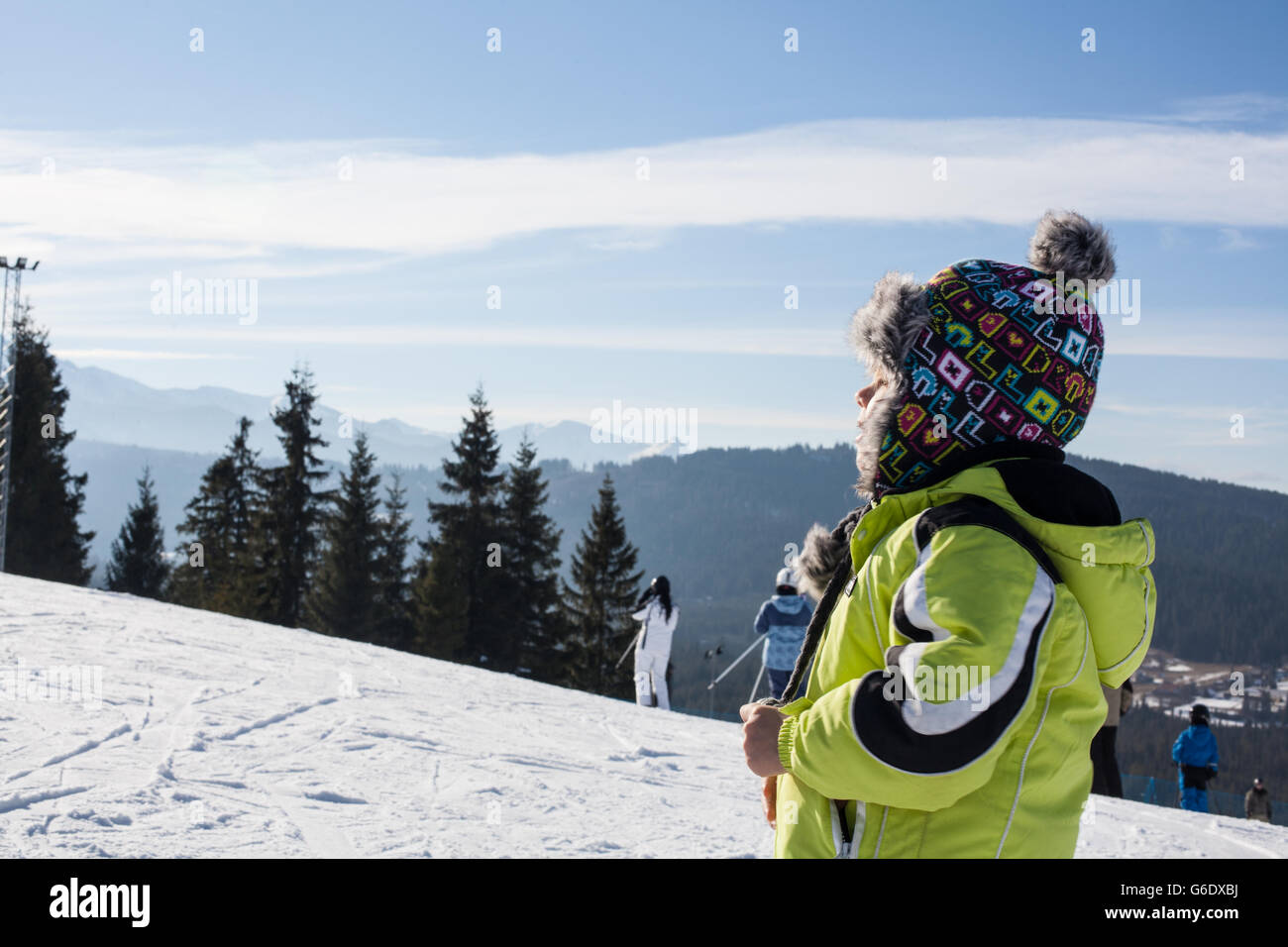 Skiing and sliding, winter time in Tatra Mountains Stock Photo - Alamy