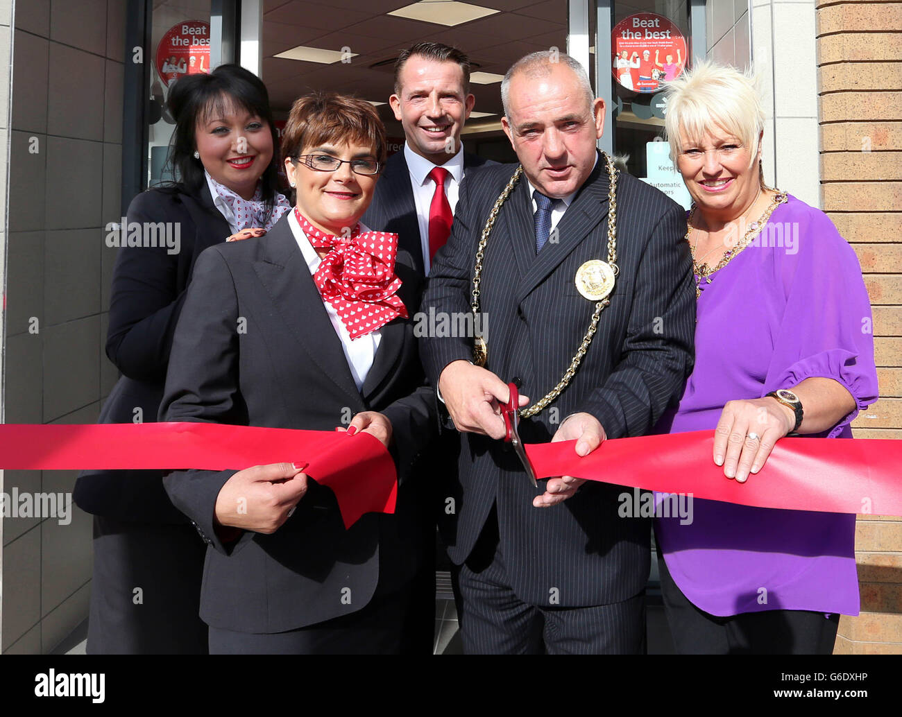 Santander store opening Stock Photo - Alamy