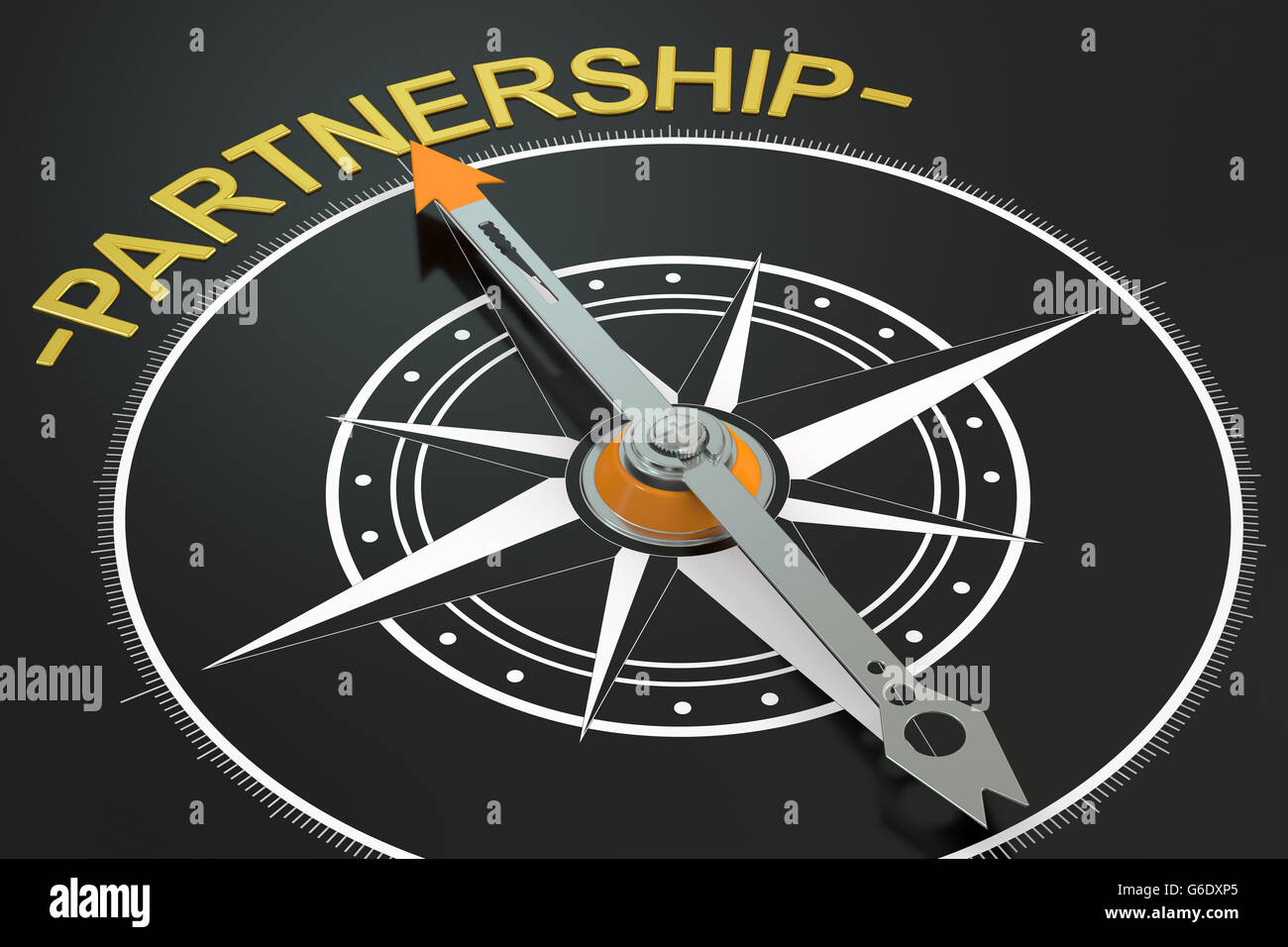 Partnership compass concept, 3D rendering Stock Photo - Alamy