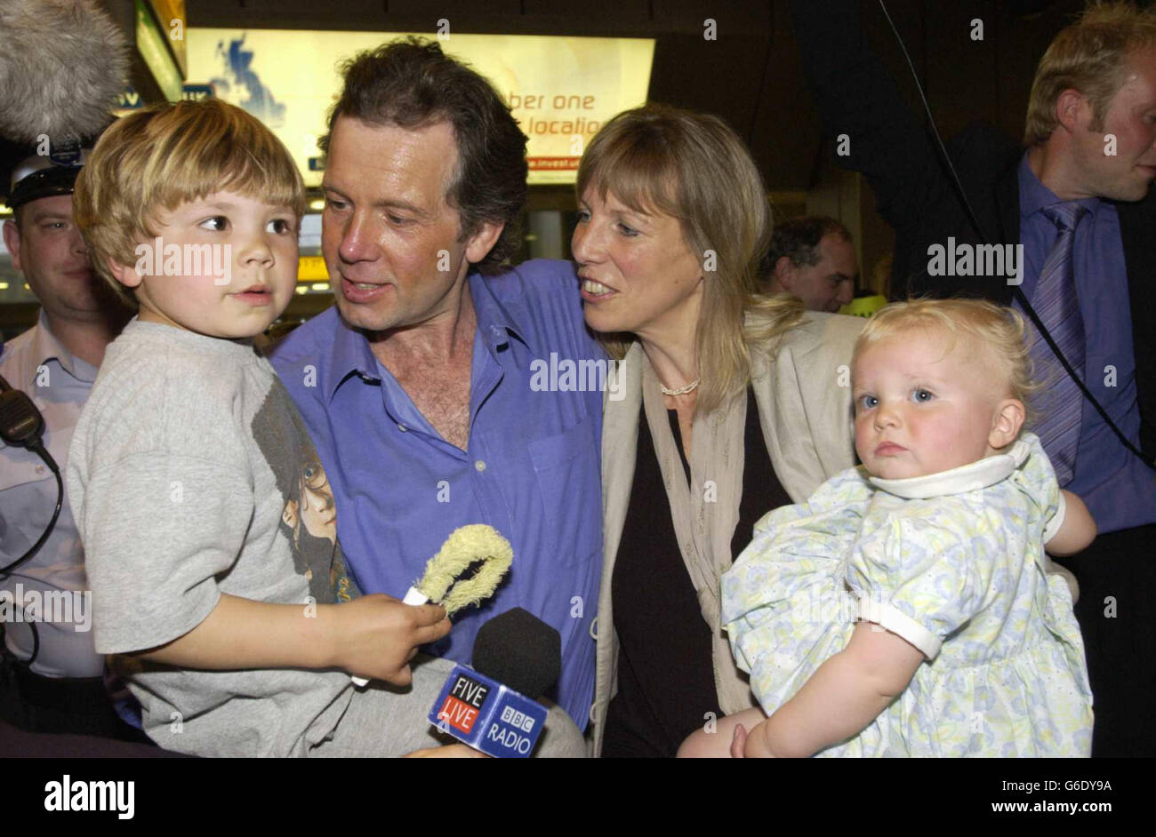 British explorer pen hadow with his son wilf right hi-res stock ...