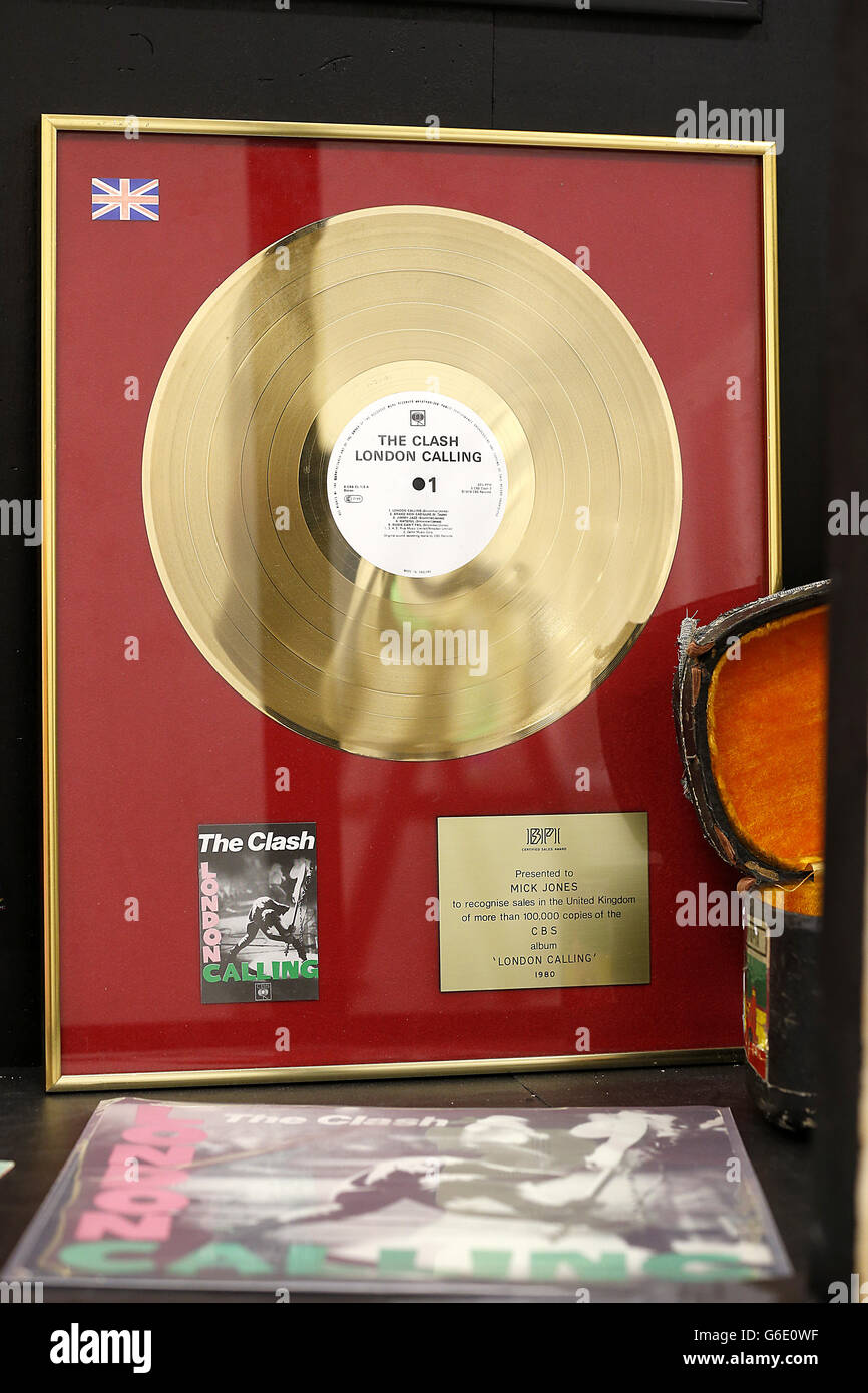The Clash band memorabilia on display at the Black Market Clash pop-up ...