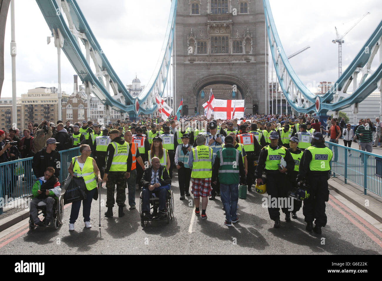 English defence league edl march in east london hi-res stock ...