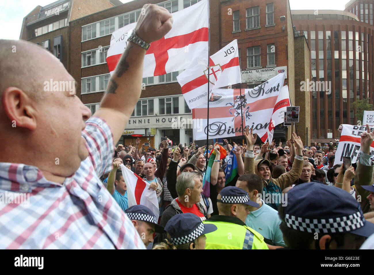 English Defence League (EDL) march in east London, the protest has gone ...