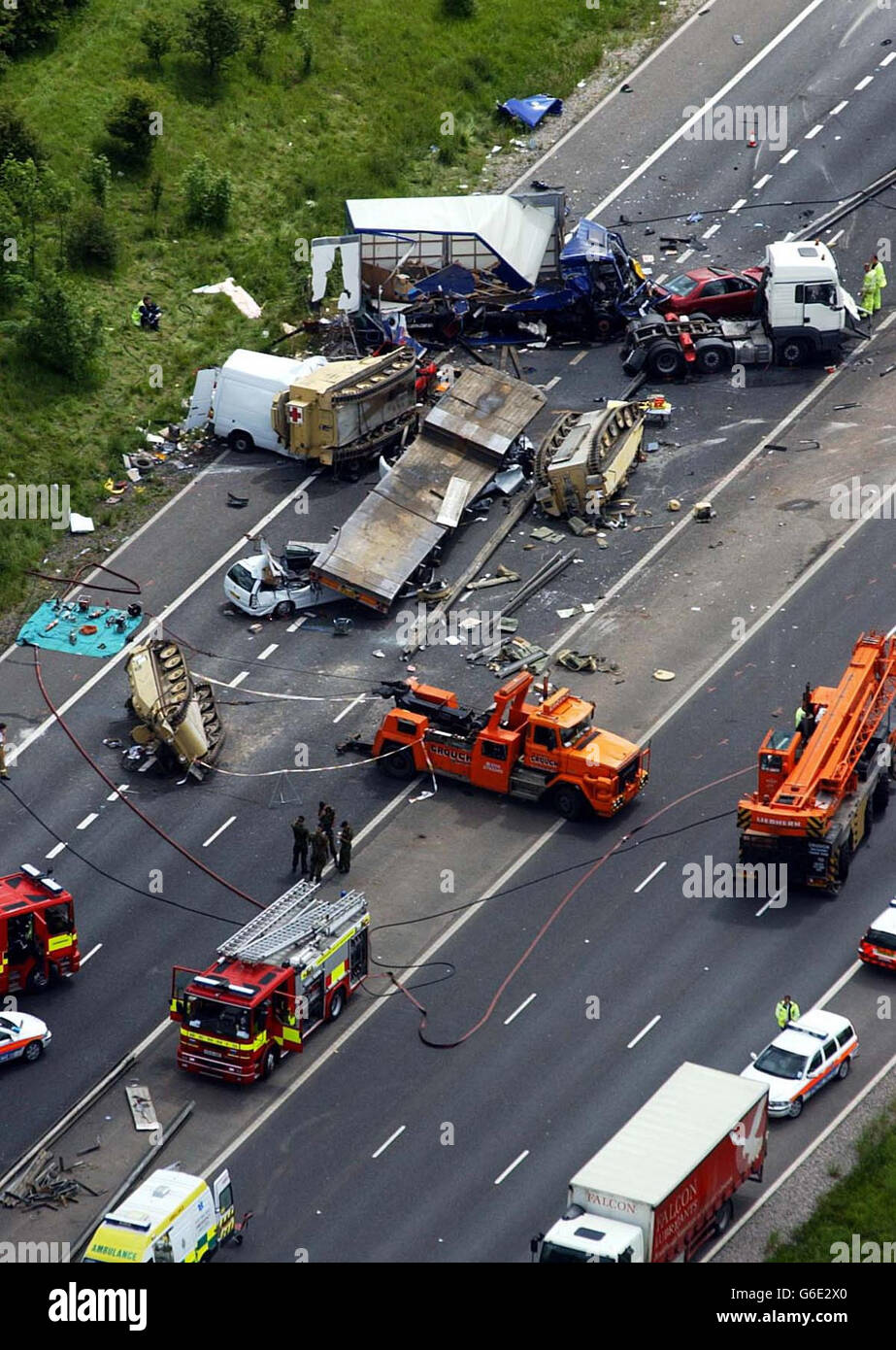 An Aerial View Of The Scene On The M1 Where Four People Were Killed In