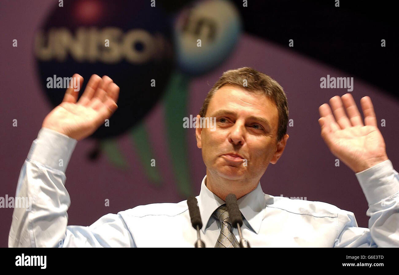 Unison conference - Dave Prentis Stock Photo - Alamy