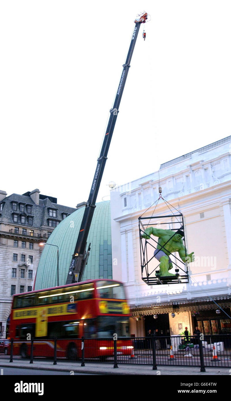 A 1.5 ton, seven foot wide, 15 foot tall statue of 'The Hulk' being ...
