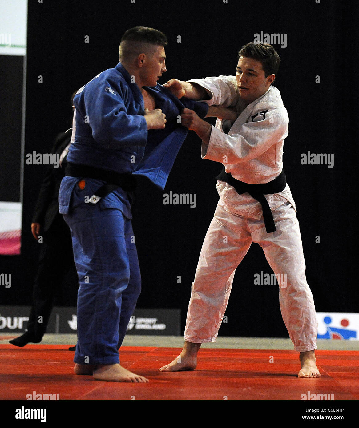 Wales' Thomas Little and Scotland's Max Murphy in action in the Boys ...
