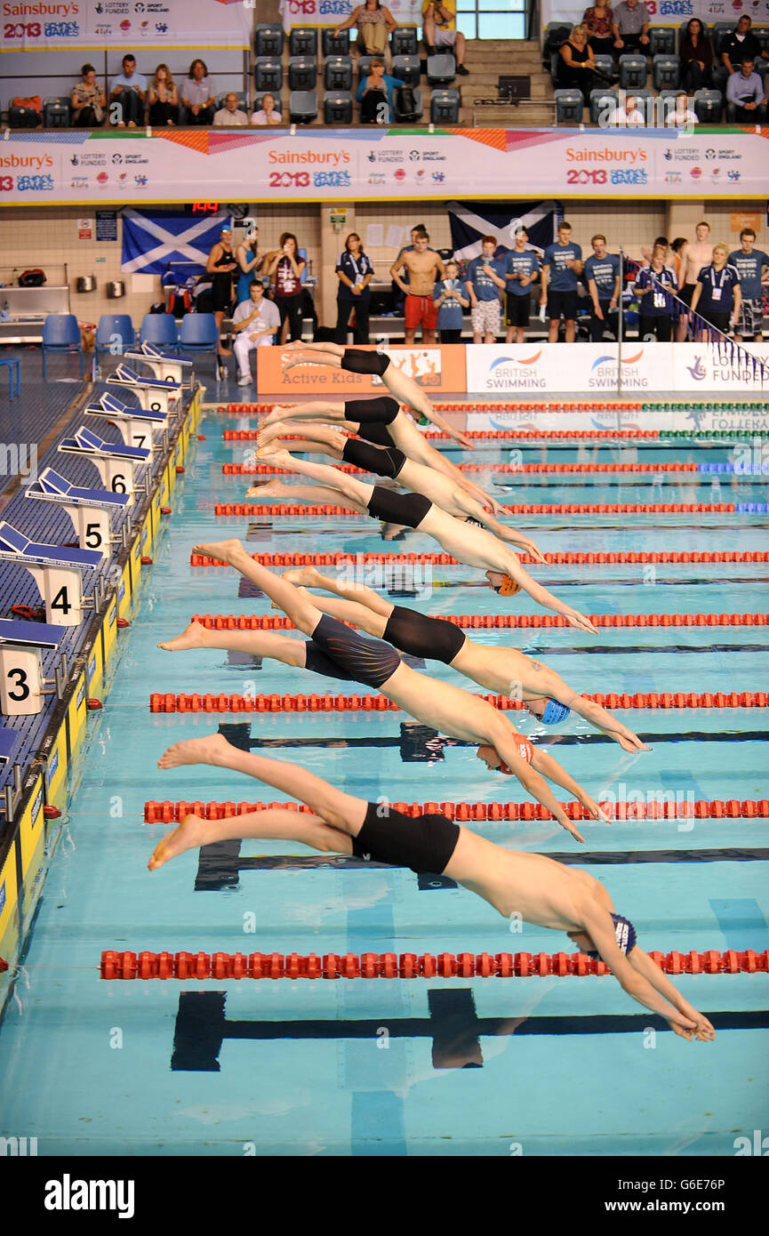 Action from the Boys 800m Freestyle Team race during the Swimming on ...