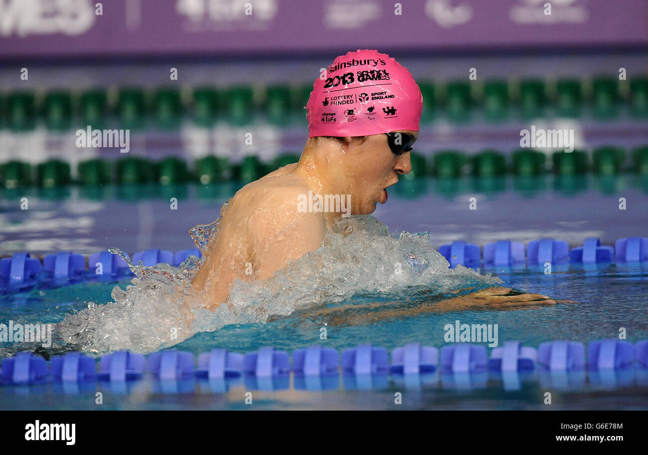 England South's Charlie Attwood in action in the Boys 100m Breaststroke ...