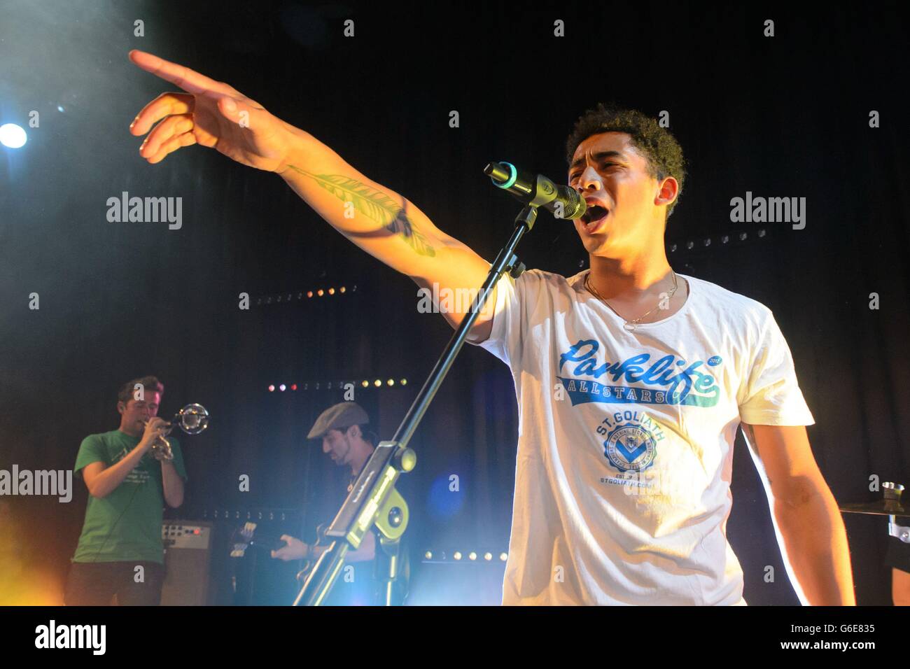 Rizzle Kicks - London. Jordan Stephens of Rizzle Kicks performs at a ...
