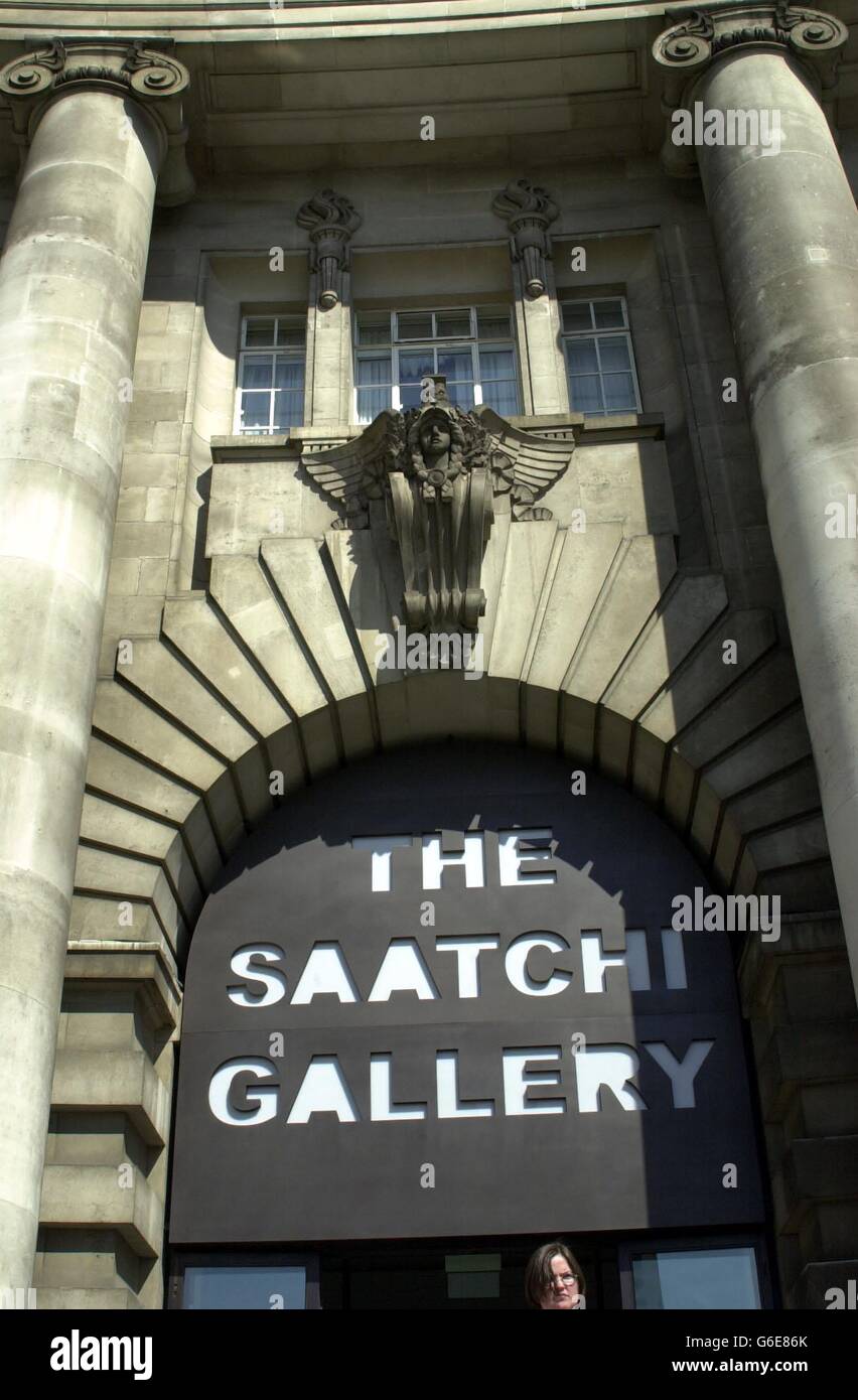 The sign above the entrance to the saatchi gallery hi-res stock ...