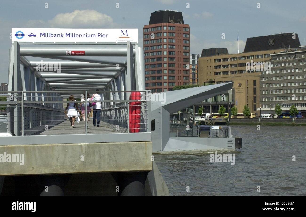 Millbank millennium pier hi-res stock photography and images - Alamy