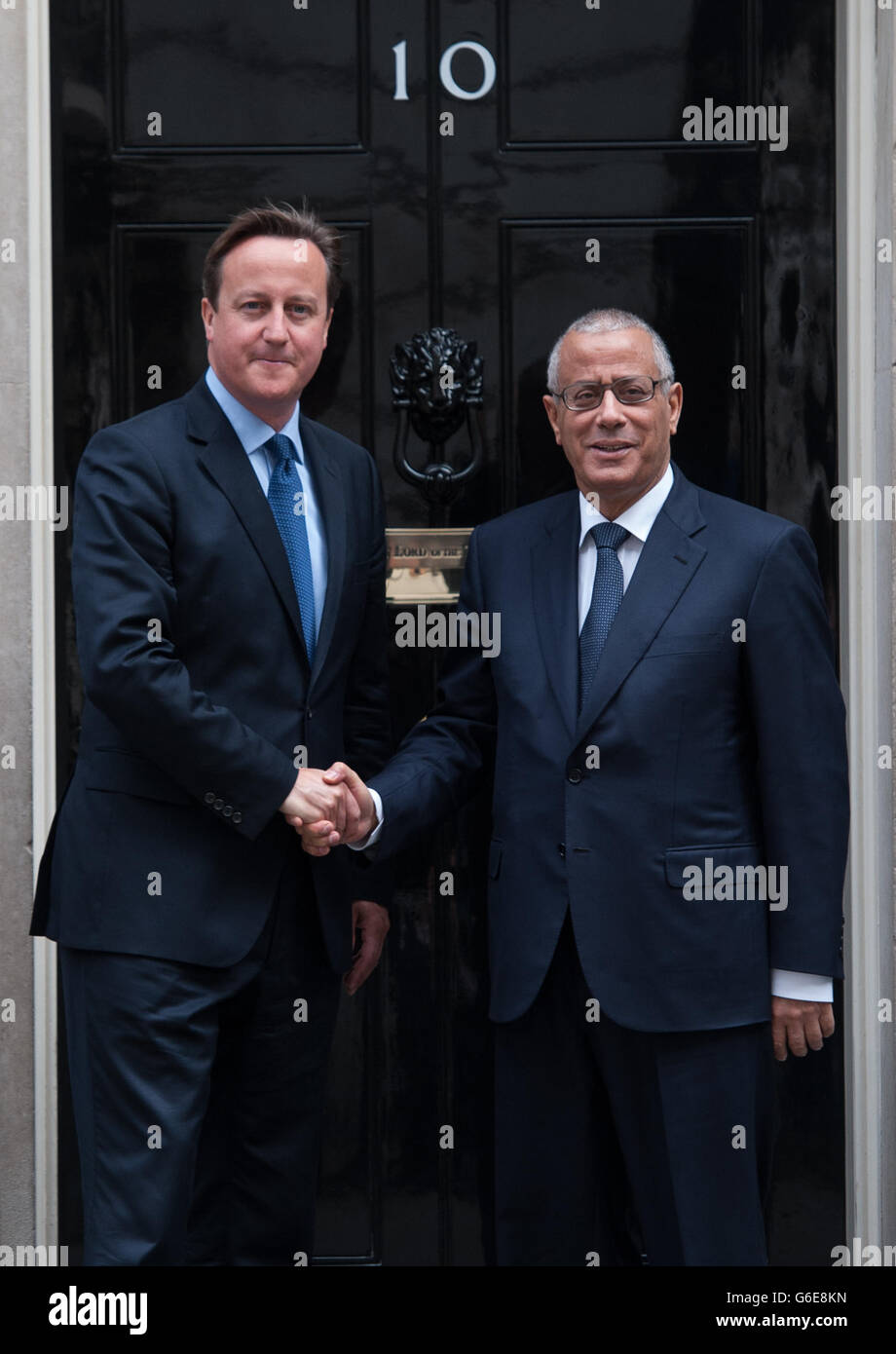 Prime Minister David Cameron welcomes his Libyan counterpart Ali Zeidan ...