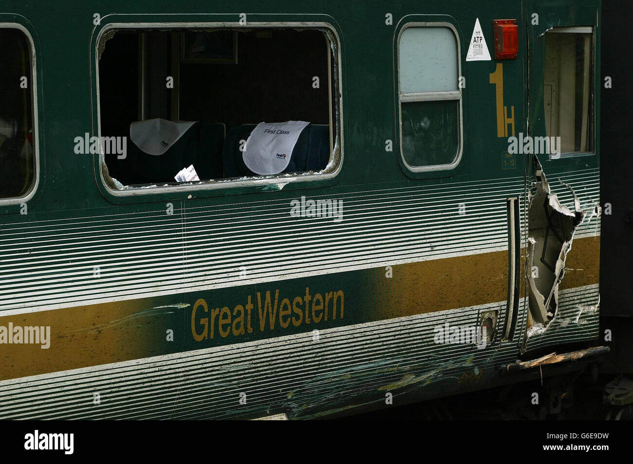 One of the damaged carriages of the First Great Western express train ...