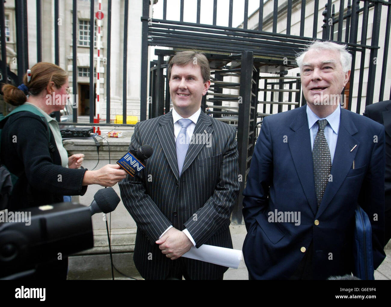 Ulster Unionist MPs Jeffrey Donaldson (left) and Rev Martin Smyth speak ...