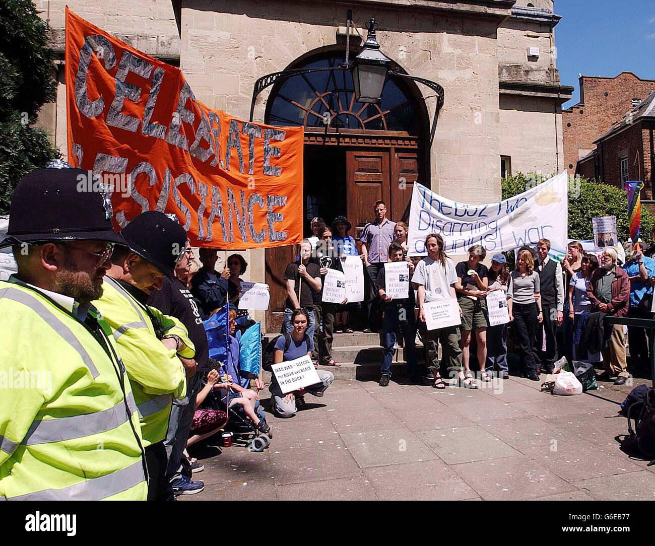 Peace groups gathered at Gloucester Crown court. A hearing at the court ...