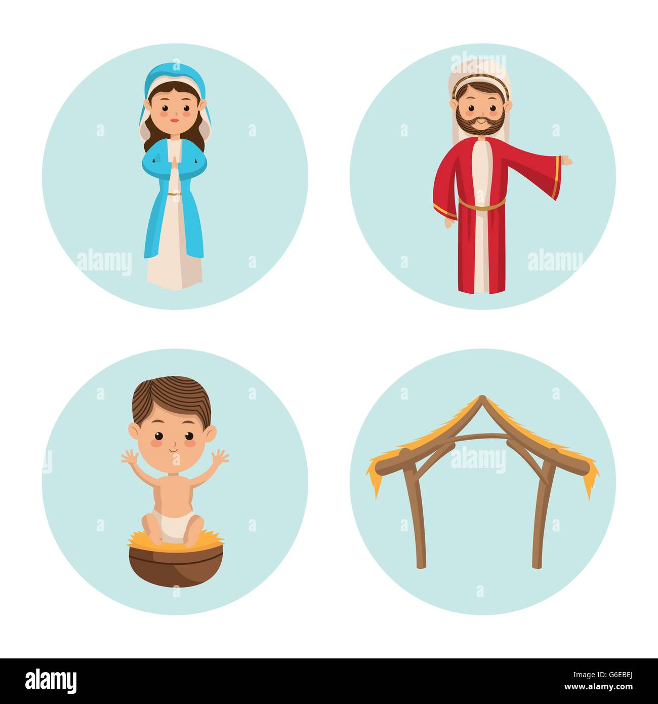 Manger icon. Merry Christmas design. Vector graphic Stock Vector Image ...
