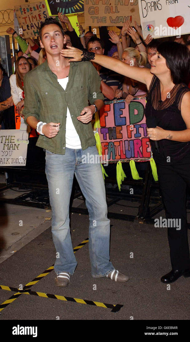Federico leaves Big Brother Stock Photo - Alamy