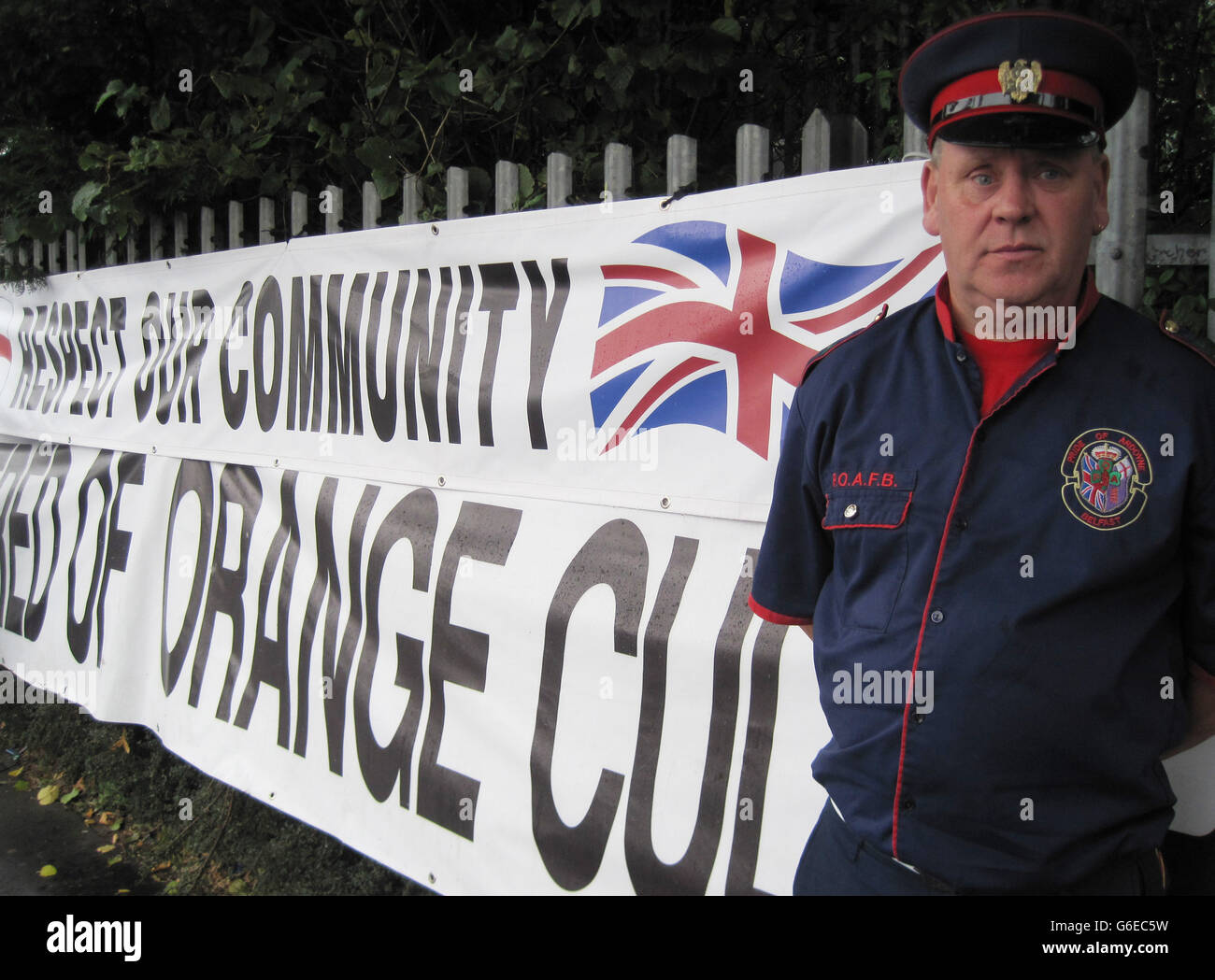 Michael cosby pride ardoyne flute band outside loyalist hi-res stock ...