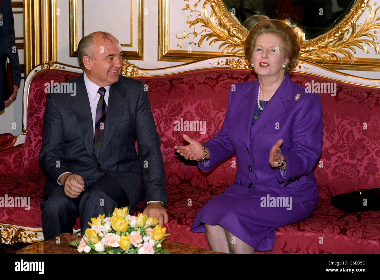 Margaret thatcher pm meets ussr president mikail gorbachev hi-res stock ...