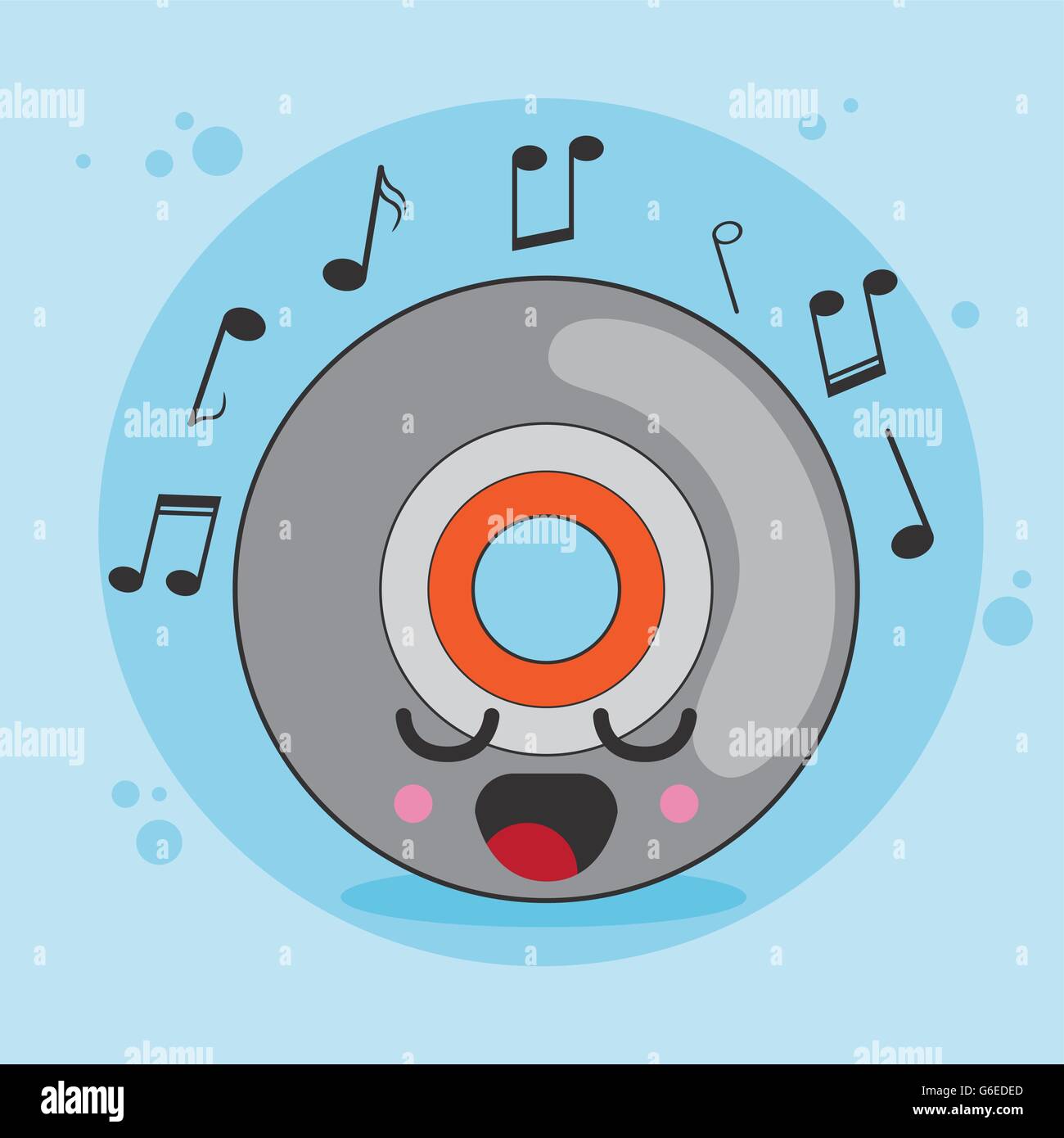 cd icon. Kawaii and technology. Vector graphic Stock Vector Image & Art ...