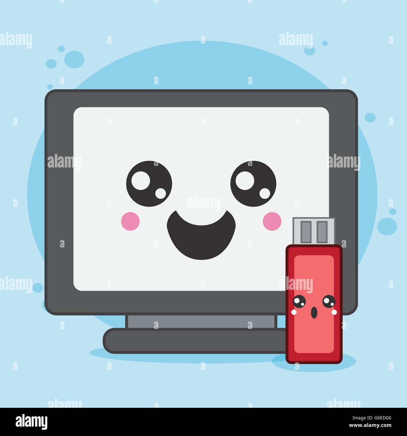 Kawaii computer technology image Stock Vector Images - Alamy