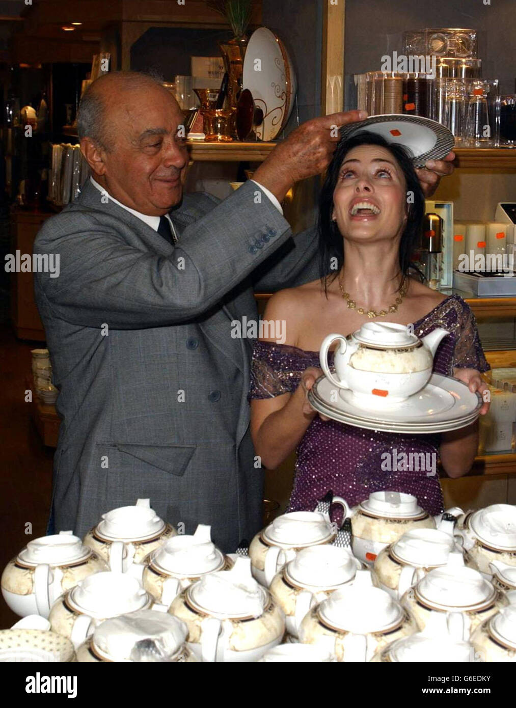 Actress and singer Natalie Imbruglia joined by Harrods Chairman Mohamed ...