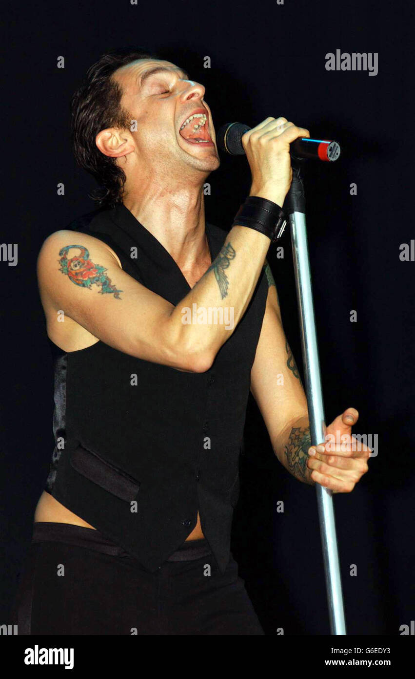 Dave Gahan, lead singer of Depeche Mode, performing a solo set on the ...