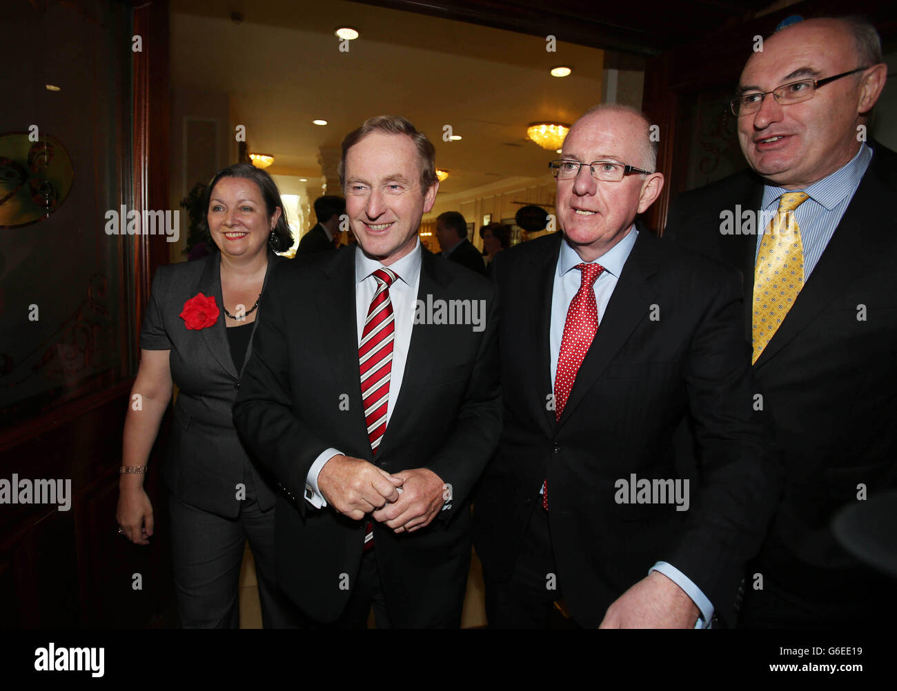 (L to r) Marcella Corcoran Kennedy TD, Taoiseach Enda Kenny, party ...
