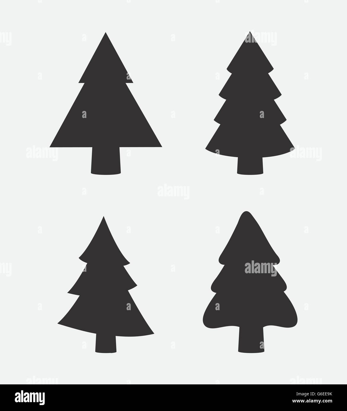 Pine trees icon set. Merry Christmas design. vector graphic Stock ...
