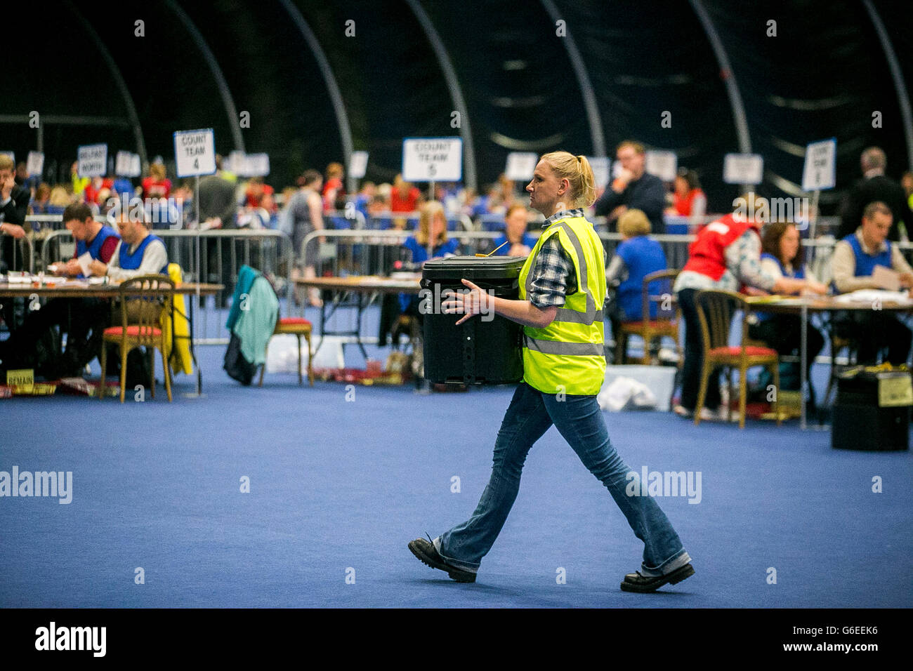 Counting gets underway at the titanic exhibition centre hi-res stock ...