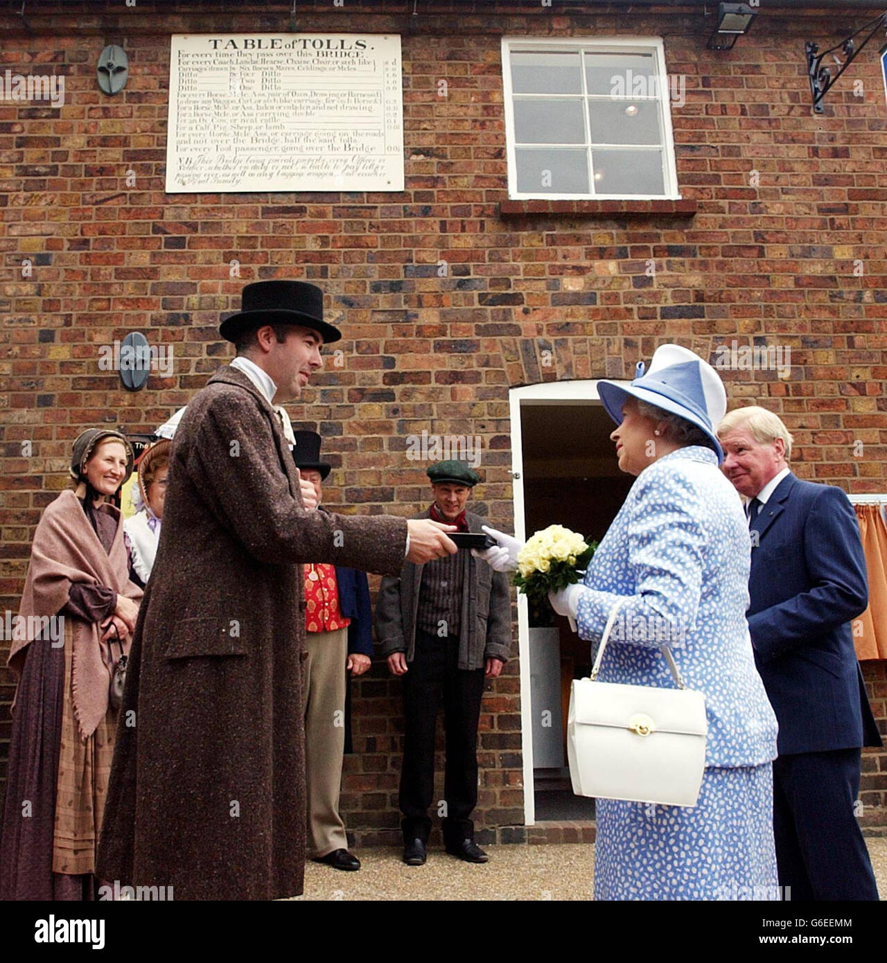 Britains queen elizabeth ii during visit to ironbridge in shropshire hi ...