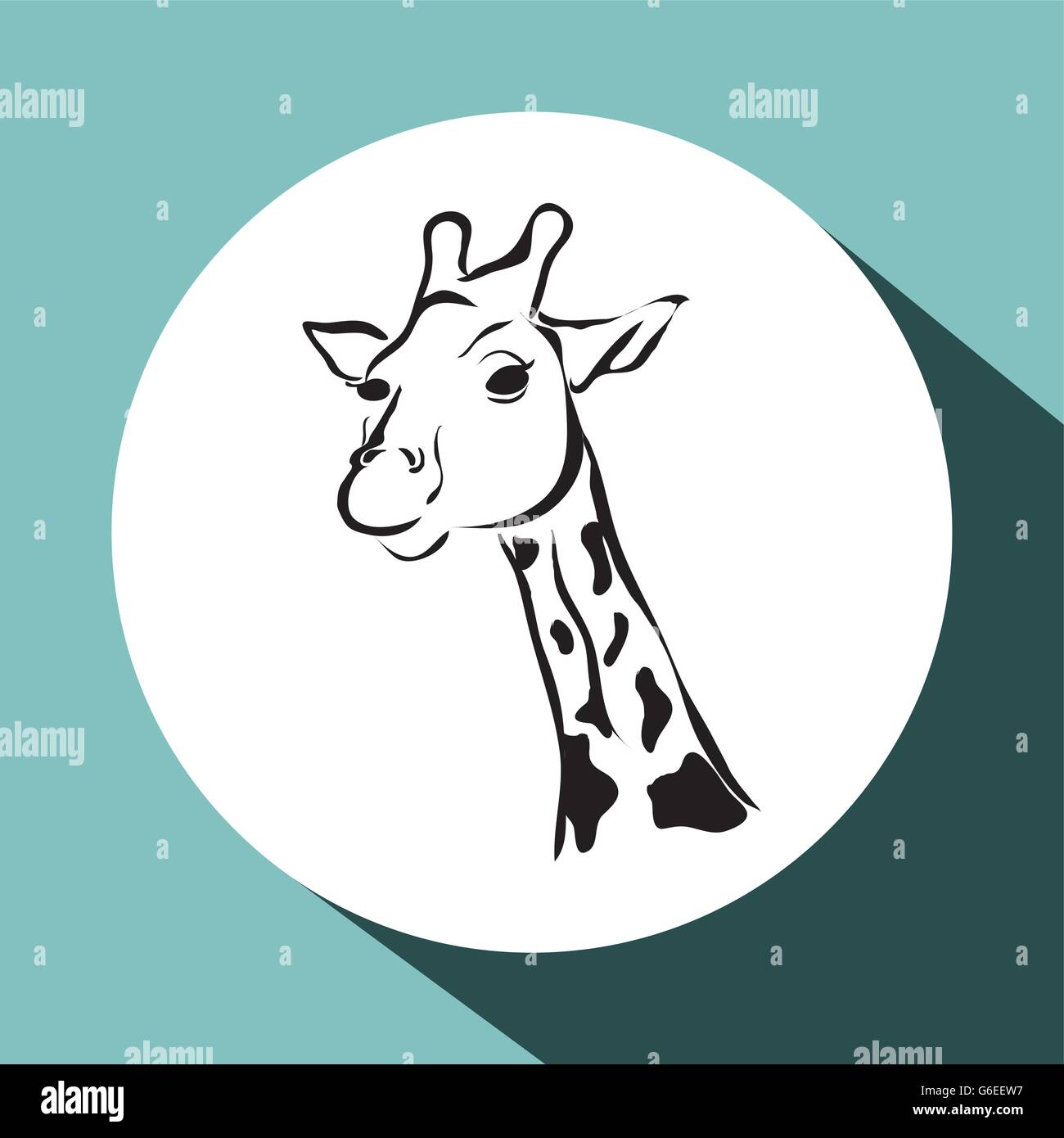 Animal design. giraffe icon. Isolated illustration , vector Stock ...