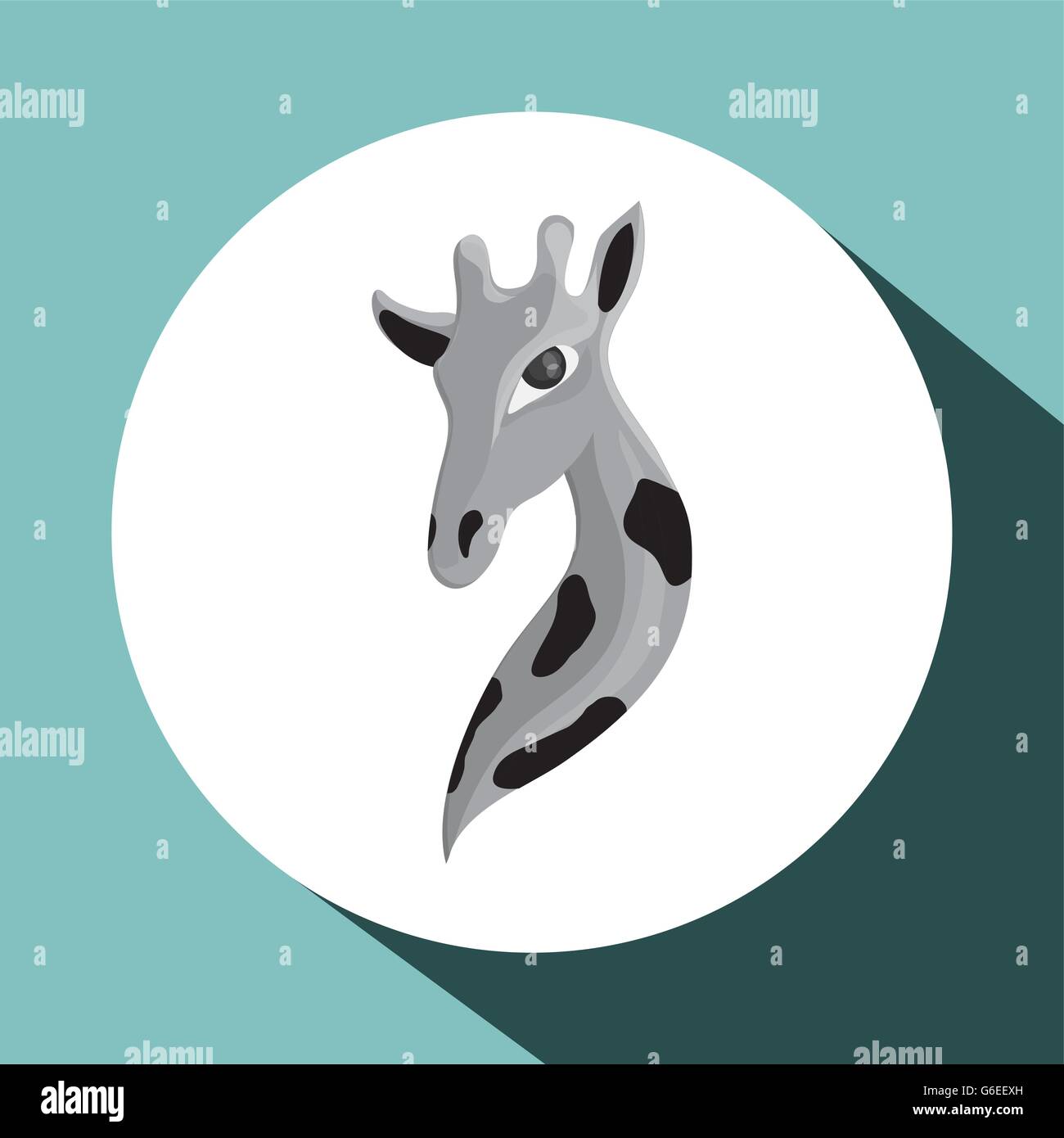 Animal design. giraffe icon. Isolated illustration , vector Stock ...