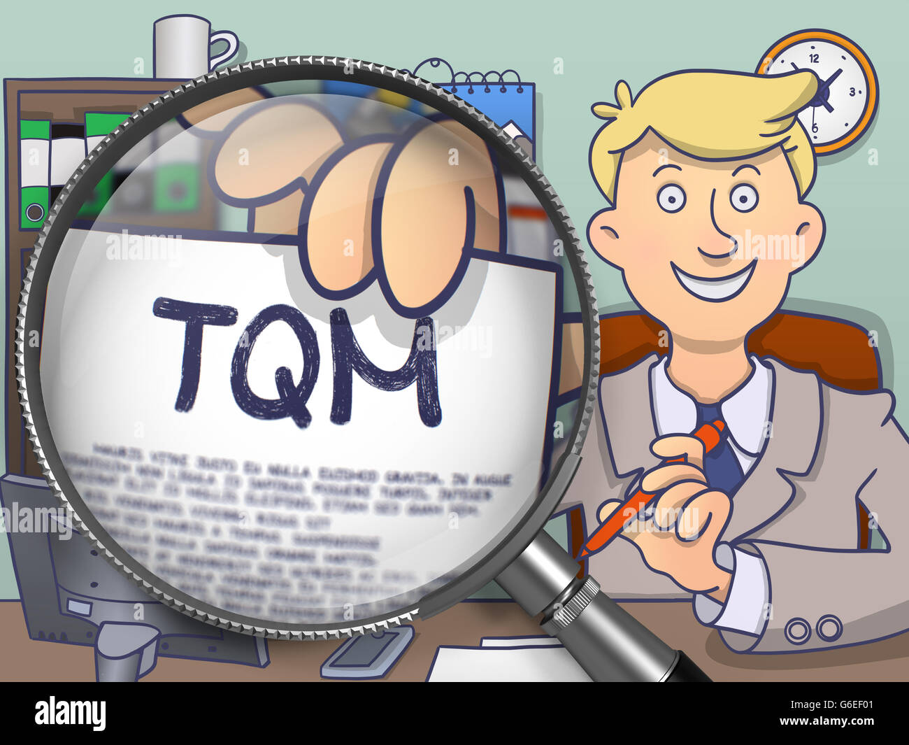 TQM through Magnifying Glass. Doodle Style Stock Photo - Alamy TQM through Magnifying Glass. Doodle Style Stock Photo - Alamy