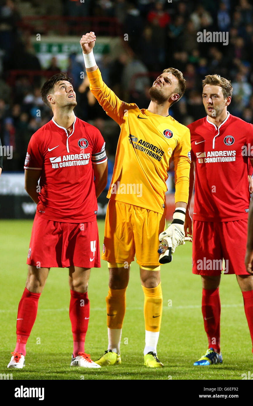 L-R: Charlton Athletic captain Johnnie Jackson, goalkeeper Ben Hamer ...