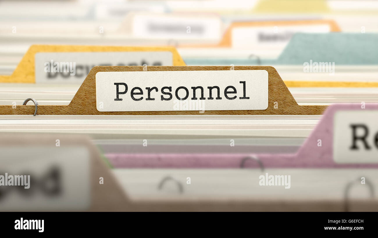 File Folder Labeled as Personnel Stock Photo - Alamy