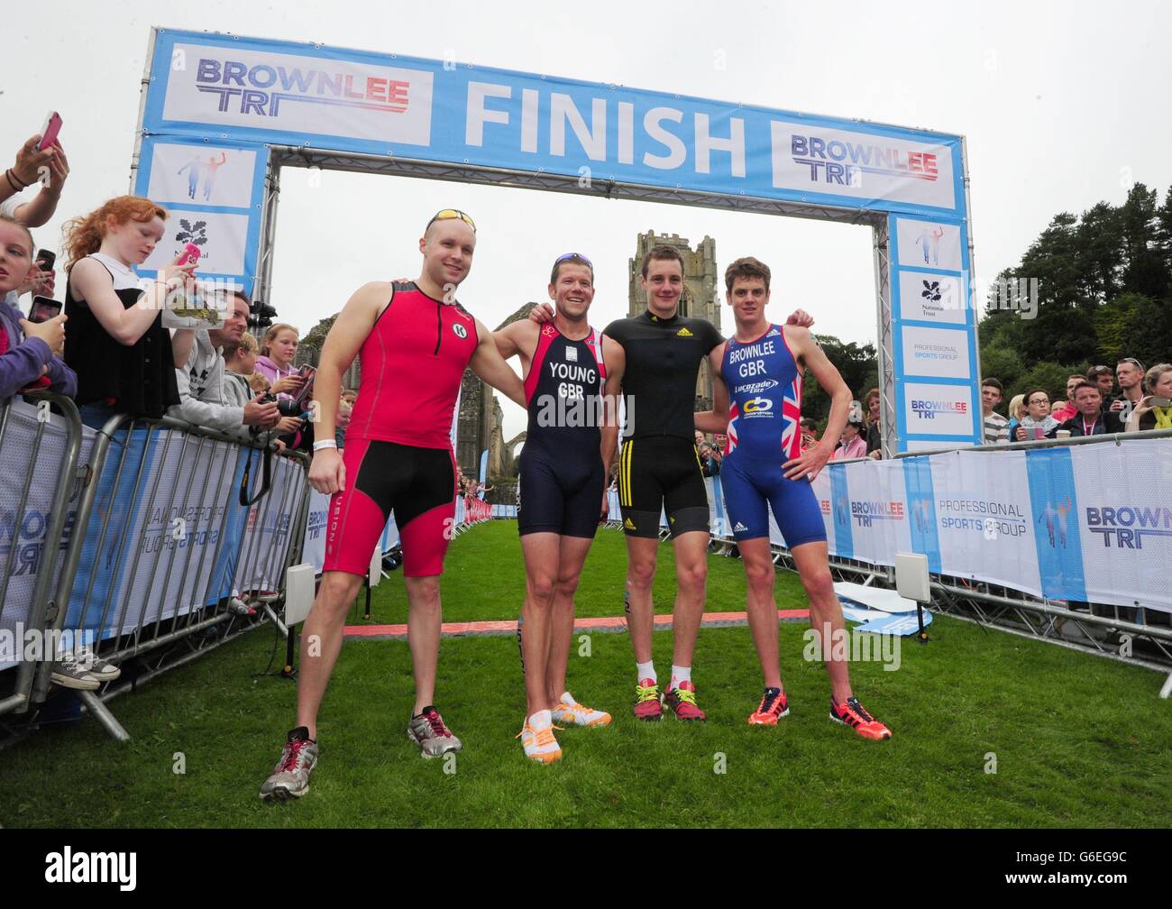 (left-right) James McCormack, Mark Young, Alistair Brownlee and ...