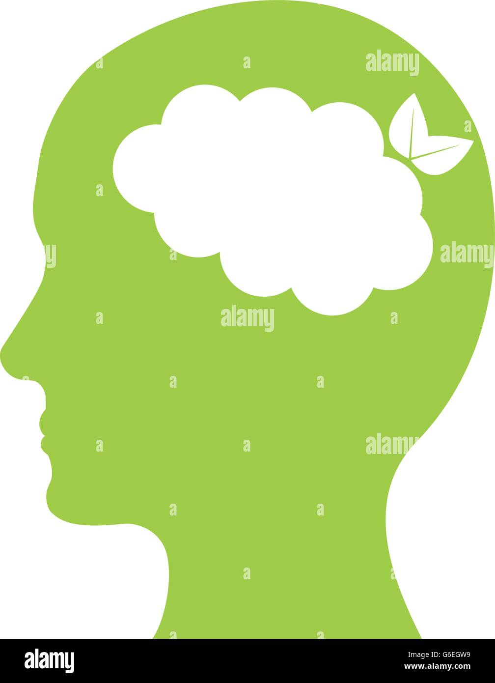 human head icon. Think green concept. Vector graphic Stock Vector Image ...
