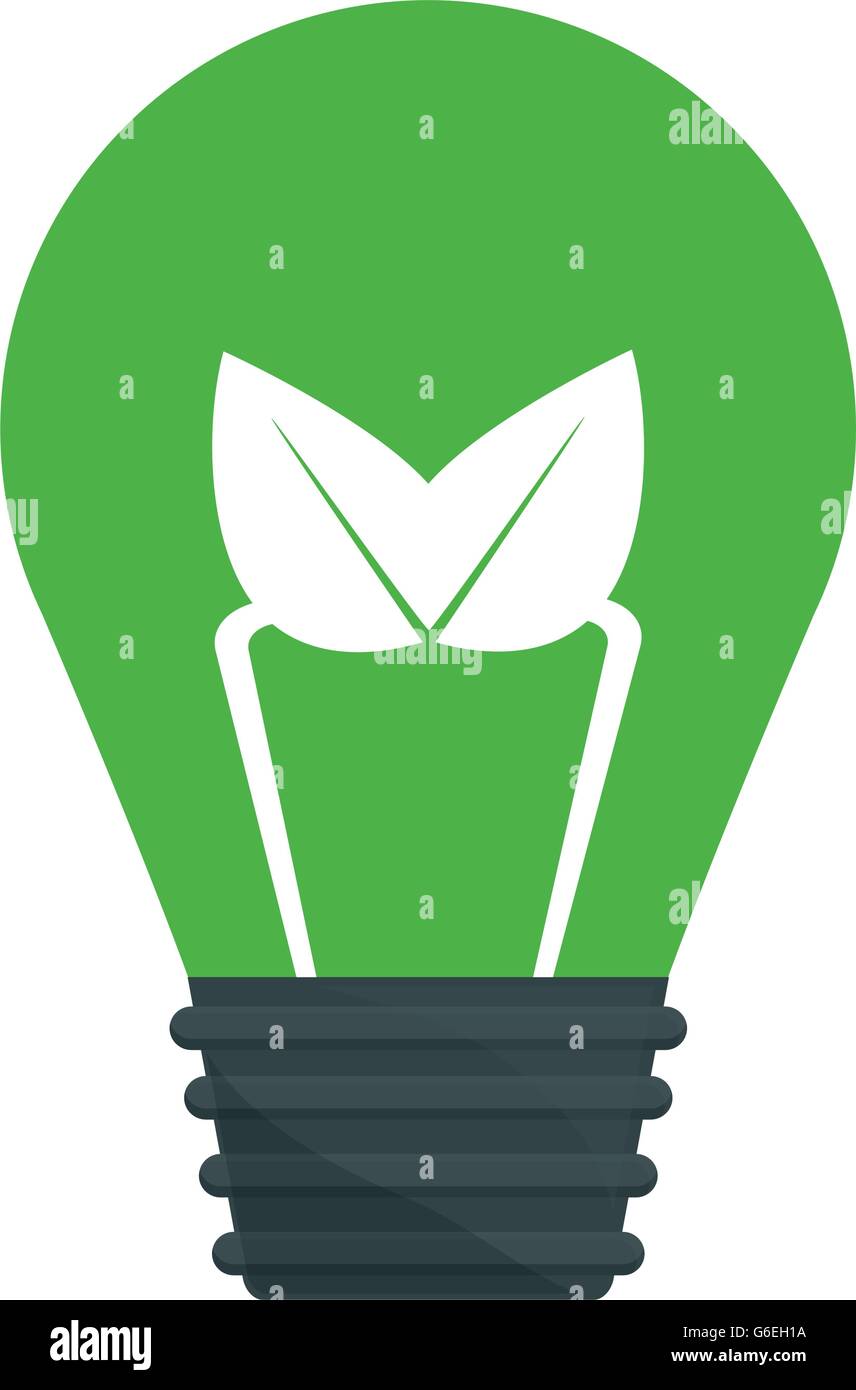 light bulb icon. Think green concept. Vector graphic Stock Vector Image ...