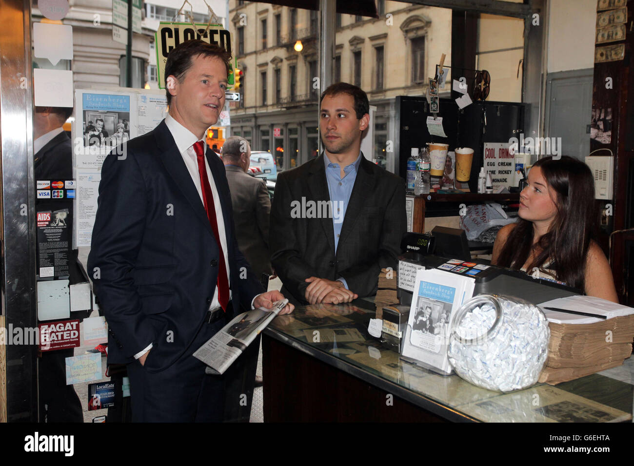 Deputy Prime Minister Nick Clegg speaks with Co-Owner Jacob Taylor ...