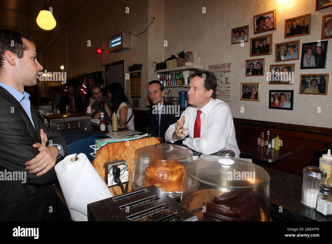 Deputy Prime Minister Nick Clegg speaks with Co-Owner Jacob Taylor ...