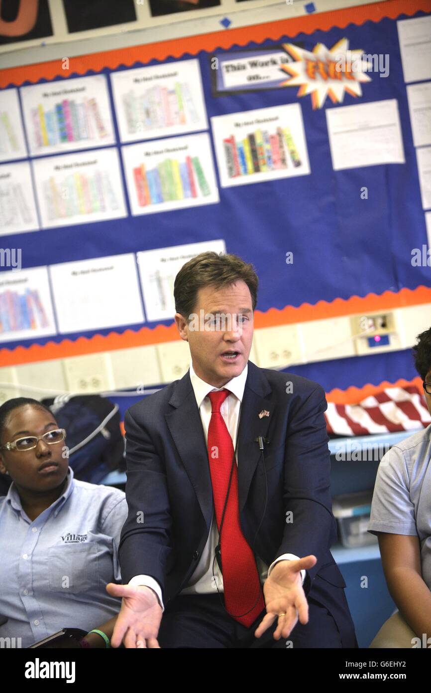 Nick clegg visits school hi-res stock photography and images - Alamy