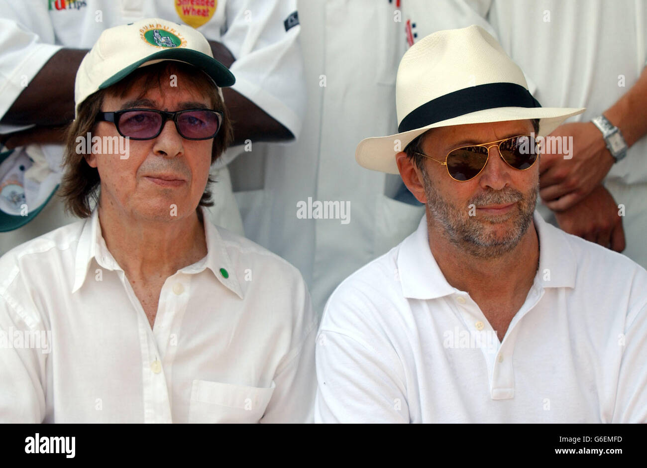 From left to right; former Rolling Stones guitarist Bill Wyman, and ...
