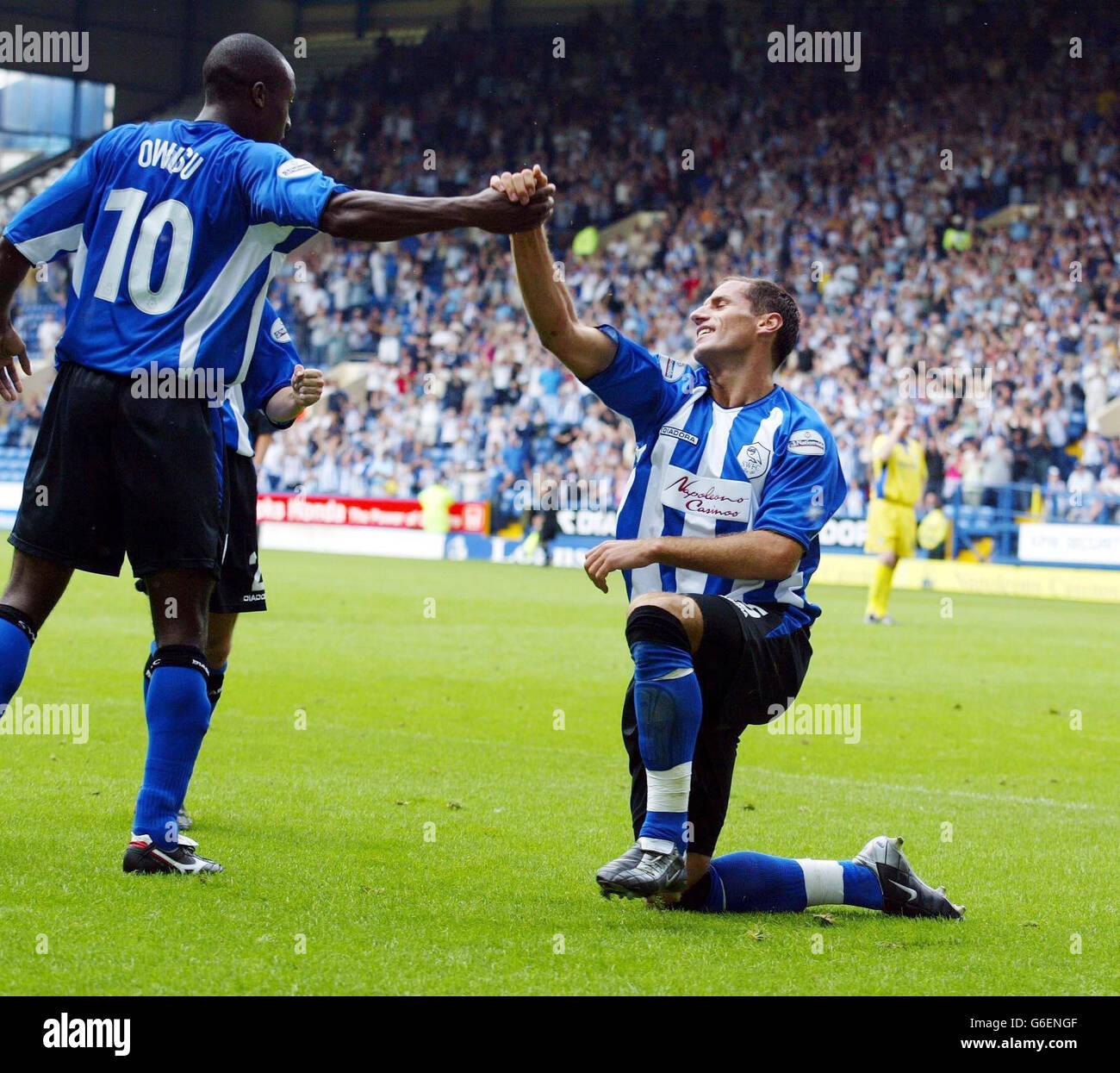 Shefki Kuqi celebrates Stock Photo - Alamy