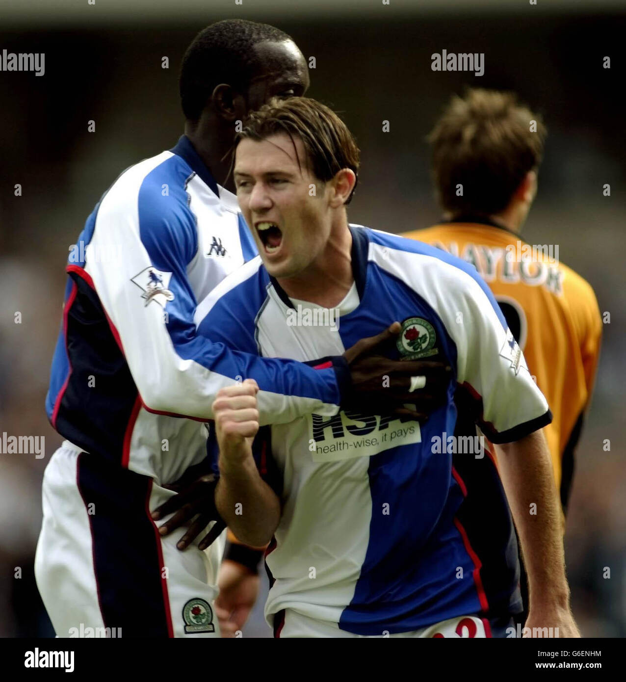 Brett Emerton celebrates Stock Photo - Alamy