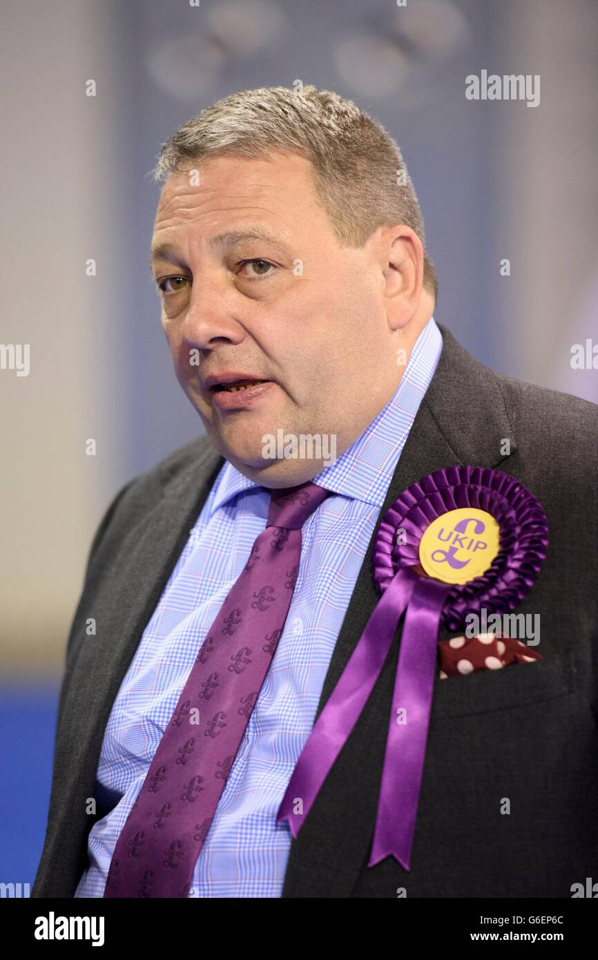 David Coburn, Leader of UKIP in Scotland, at Glasgow's Emirates Stadium ...