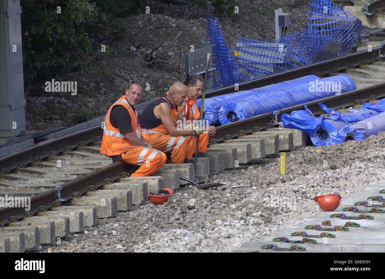 Rail line track railway repairs hi-res stock photography and images - Alamy