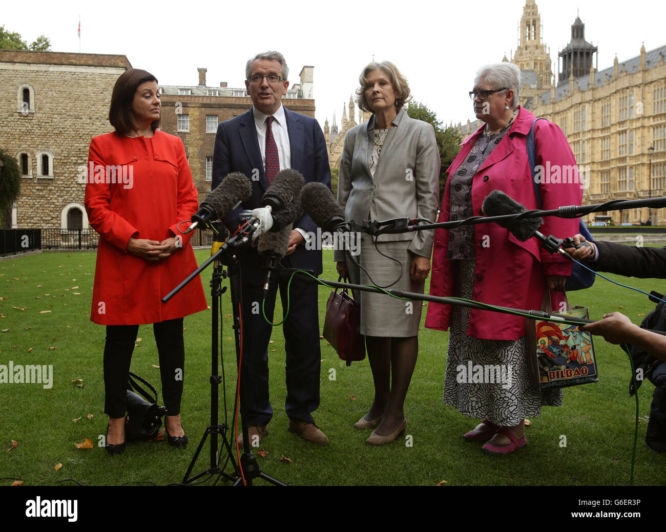 Hacked Off founder Brian Cathcart (2nd left) with (left to right ...
