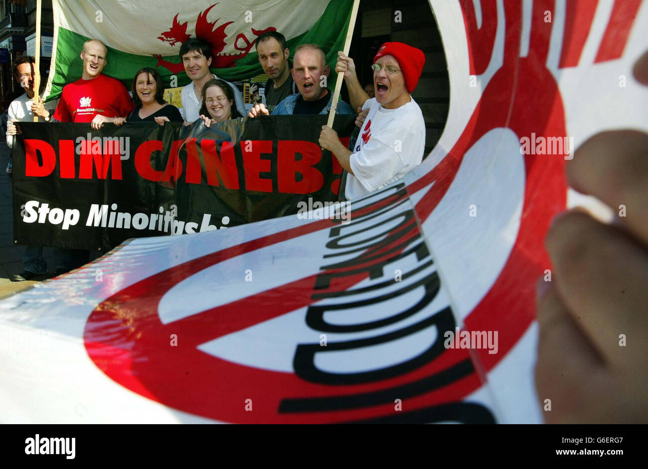 Welsh protest banner hi-res stock photography and images - Alamy